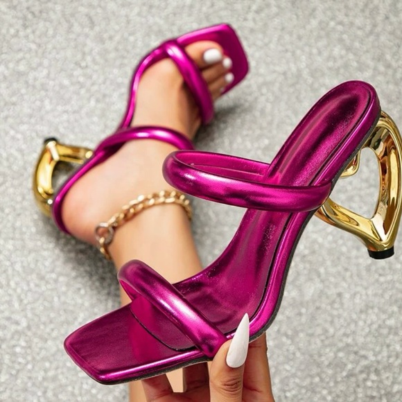 SHEIN | Shoes | Fashion Hot Pink Mule Sandals For Women Single Band ...